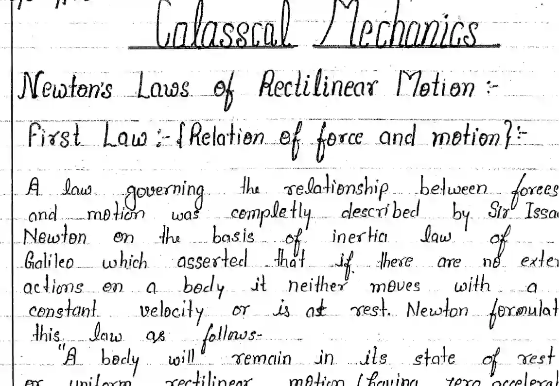 Classical Mechanics Handwritten Notes Pdf - Prime Notes